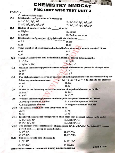 Chemistry Unit 2 Pdf
