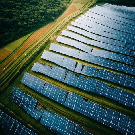 Premium Photo Solar Array Aerial Power Plant Perspective