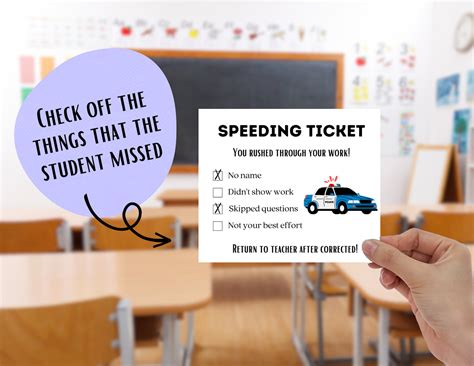 Speeding Ticket Classroom Management Tool Back To School Supplies For
