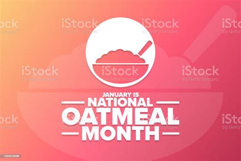 1월은 전국 오트밀의 달입니다 휴일 개념 배경 배너 카드 텍스트 비문이있는 포스터용 템플릿 벡터 Eps10 그림입니다 1월에 대한 스톡 벡터 아트 및 기타 이미지 Istock