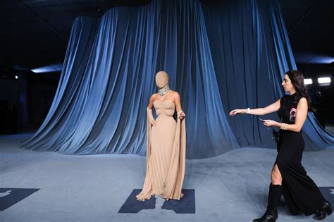 Kim Kardashian In Nude Maison Margiela Couture At Academy Museum Gala