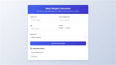 Ideal Weight Calculator Using Html Css And Javascript With Source Code