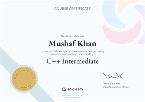 Mushaf Khan On Linkedin Codelife Cplusplus Sololearn