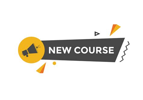New Course Colorful Label Sign Template New Course Symbol Web Banner