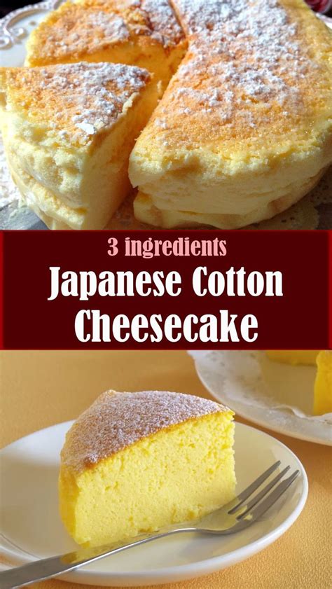 3 Ingredients Japanese Cotton Cheesecake Recipe Japanese Cheesecake