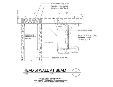 Usg Design Studio 09 21 16411 Head Of Wall At Beam Download Details