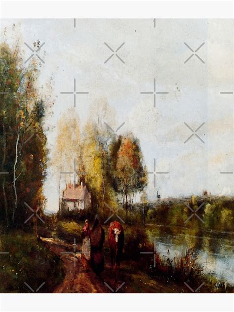 Die Straße Am Flussufer Une Route Au Bord De Leau Camille Corot Fotodruck Von Lexbauer