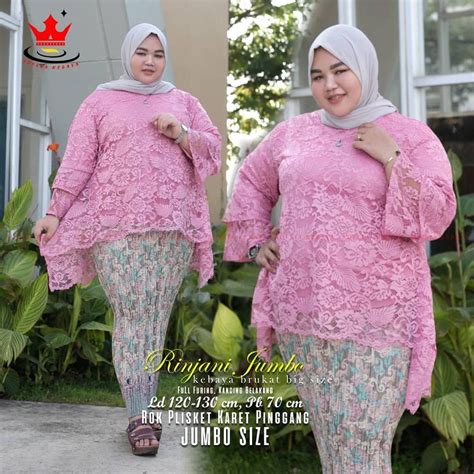 Jual SETELAN KEBAYA RINJANI JUMBO BIG SIZE M-5XL / KEBAYA BESAR LD 130/ KEBAYA TUNIK JUMBO ...