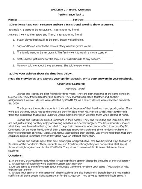 Performance Task 1 Pdf Cognition