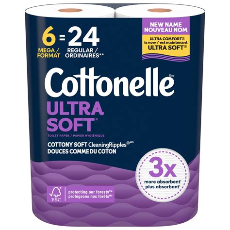 Cottonelle Ultra Soft Toilet Paper Strong Toilet Tissue 6 Mega Rolls