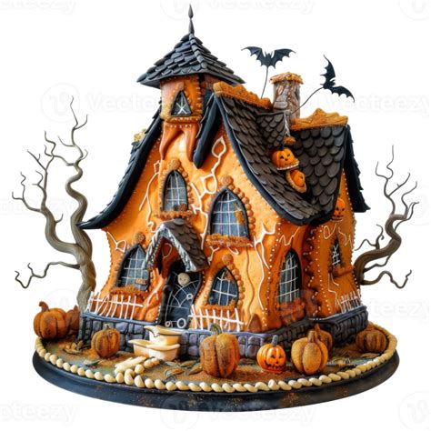 Elaborate Gingerbread Haunted House With Spooky Details 50474139 Png