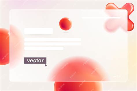 빨간색 거부 로고가 있는 Glassmorphism 스타일의 투명 프리젠테이션 화면 프리미엄 벡터