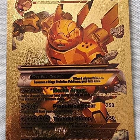 Other M Mecha Pikachu Gold Foil Pokmon Trading Card Poshmark