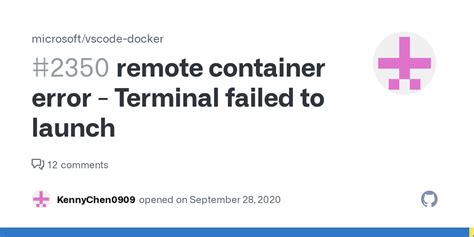 Remote Container Error Terminal Failed To Launch Issue Microsoft Vscode Docker Github