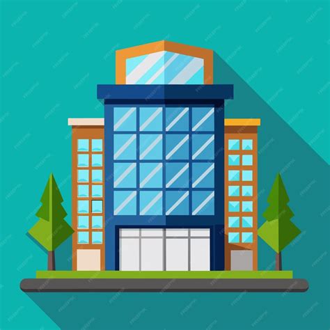 Un Edificio Azul Con Una Ventana Azul Y Un Fondo Azul Con árboles Y Un Edificio Con Un Cielo