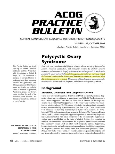 Pcos Guidelines 1 Pdf Polycystic Ovary Syndrome Diabetes Mellitus Type 2