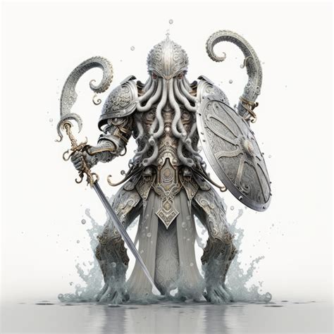 Premium Photo A Character With A Sword And A Shield With The Word