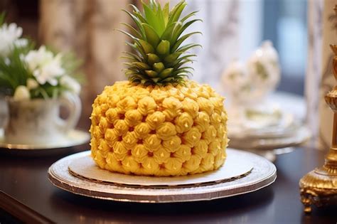 Premium Ai Image Flavorful Pineapple Torte Gourmet Delight