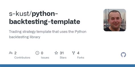 Github S Kustpython Backtesting Template Trading Strategy Template That Uses The Python
