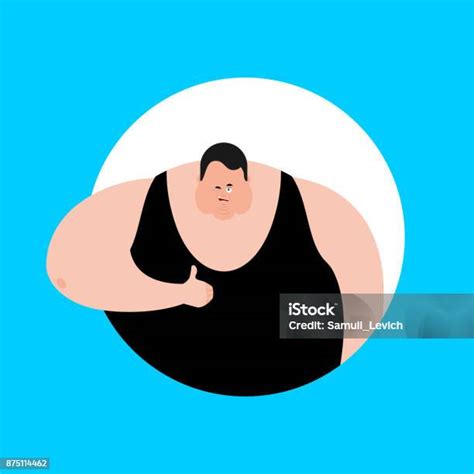 지방이 엄지손가락 고 Emoji 윙크 뚱뚱한 남자 행복 이모티콘입니다 큰 남자입니다 벡터 일러스트 레이 션 귀여운에 대한 스톡 벡터 아트 및 기타 이미지 Istock