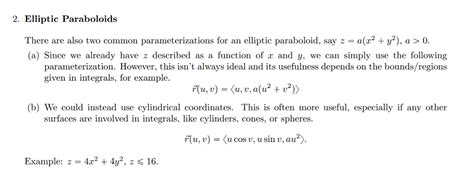 Solved For Each Example State The Parameterization That You Chegg