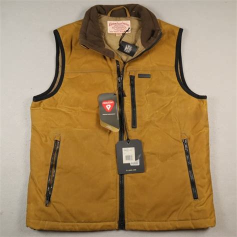 Filson Tin Cloth Primaloft Vest Mens Medium Dark Tan Insulated New Ebay