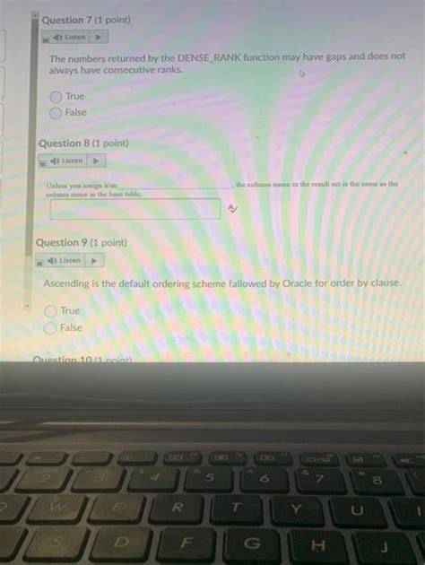 Solved Question 7 1 Point