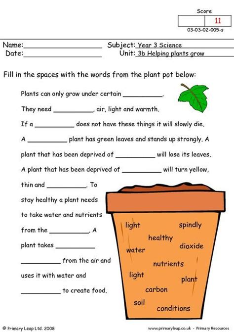 How20do20plants20grow Science Worksheets Worksheets For Grade 3