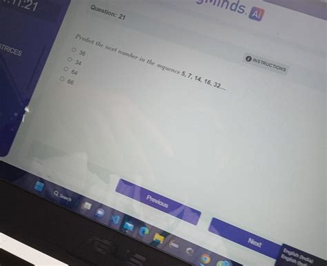 Solved Predict The Next Number In The Sequence 5 7 14 16 32