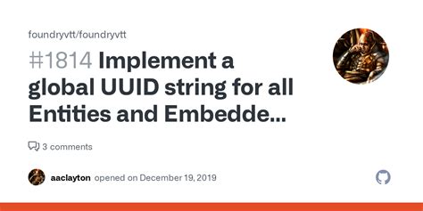 Implement A Global UUID String For All Entities And Embedded Entities Which Provide A Canonical