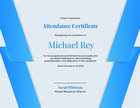 Free Attendance Certificate Template To Edit Online