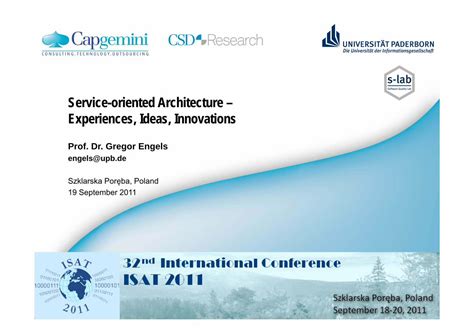 Pdf Service Oriented Architecture Experiences Ideas · Service