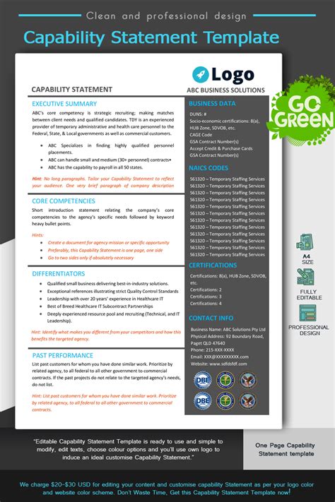 Engineering Capability Statement Template Capability Statement Lab