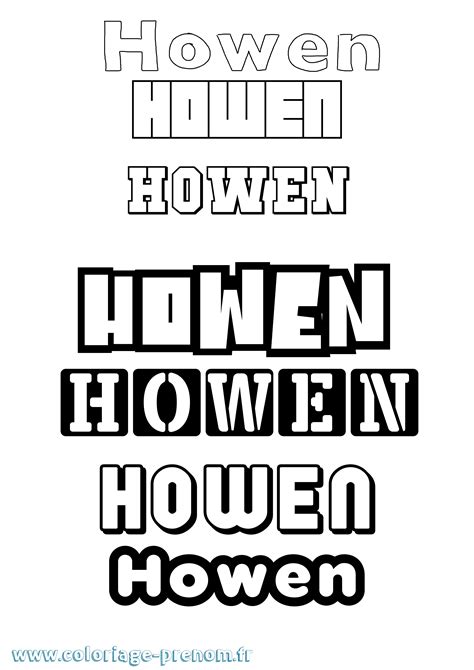 Coloriage Du Prénom Howen à Imprimer Ou Télécharger Facilement