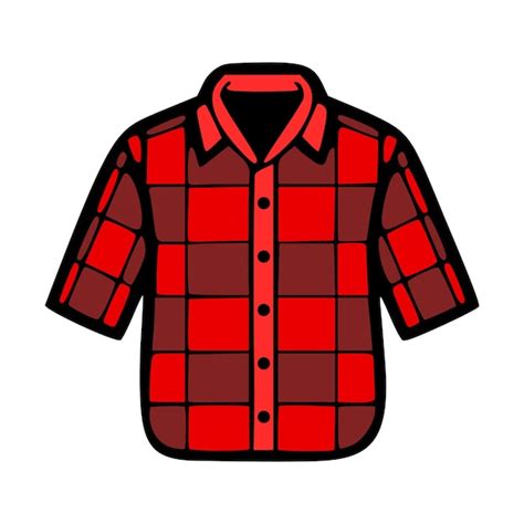 Premium Vector Red Flannel Shirt Isolated Vector Illustration