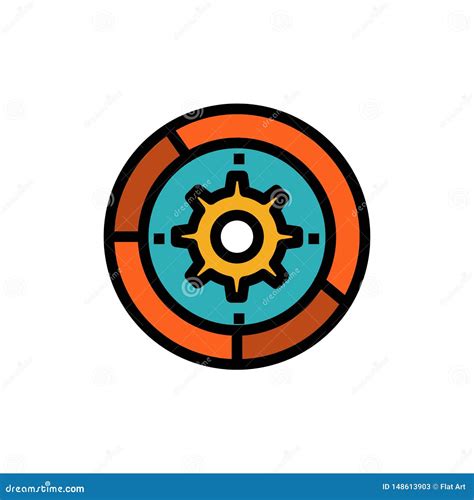 Gear Settings Setup Engine Process Flat Color Icon Vector Icon