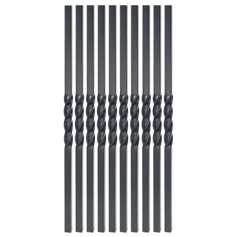 Baluster Mega Square Steel Baluster Twist Design Black Sand 32 Box