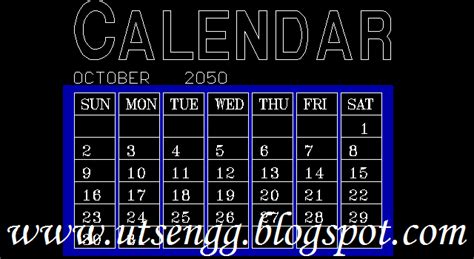 Full Month Calendar CG In C Project C And C Project In C Language Project In C