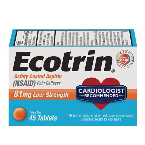 Ecotrin Enteric Aspirin Low Strength 81 Mg Tablets 45 Ct