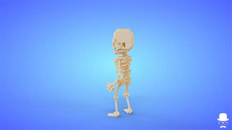 Artstation Sceleton Character Voxel Model Game Assets