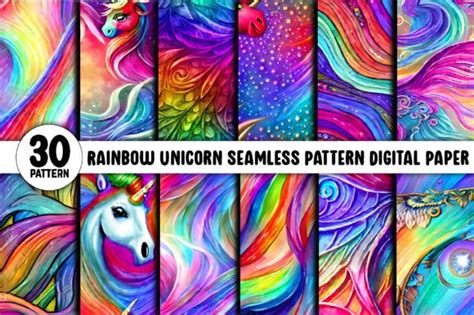 Rainbow Unicorn Seamless Pattern Graphic By Bdbgraphics · Creative Fabrica
