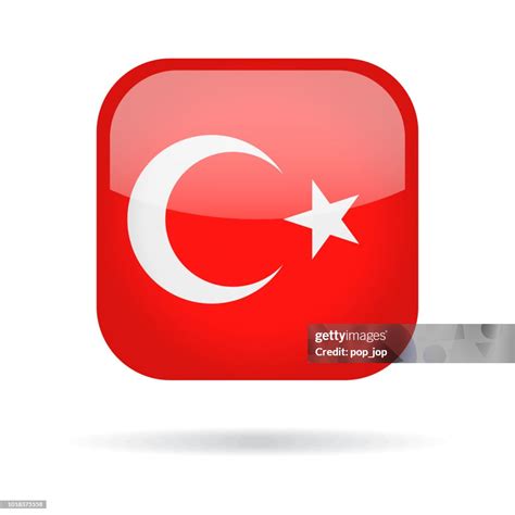 Turkey Square Flag Vector Glossy Icon High Res Vector Graphic Getty