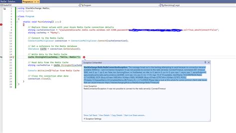 Connection To Azure Redis From Net On Prem Microsoft Qanda