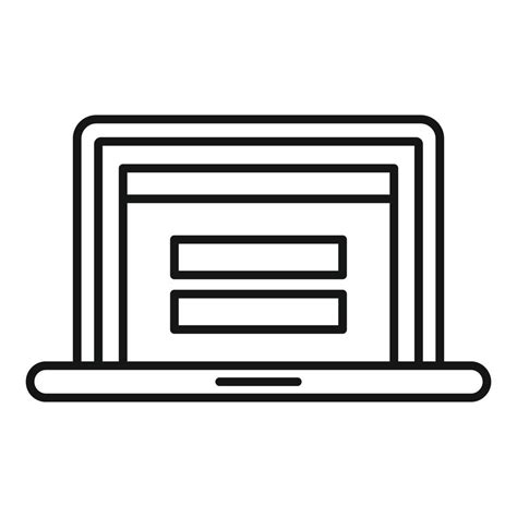 Laptop Authentication Icon Outline Style 14652321 Vector Art At Vecteezy