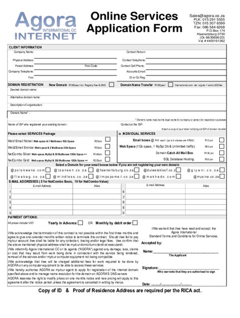 Fillable Online Online Services Application Form Fax Email Print