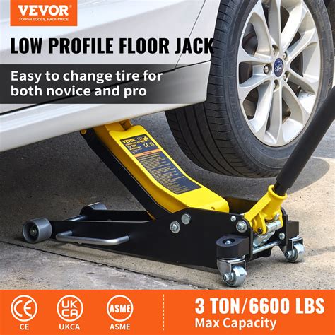 Vevor 3 Ton Low Profile Aluminum Steel Racing Floor Jack Dual Pump Lift