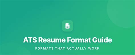 Ats Resume Format Guide 2025 Formats That Actually Work