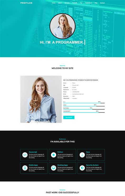 Profiles Personal Portfolio Html Template