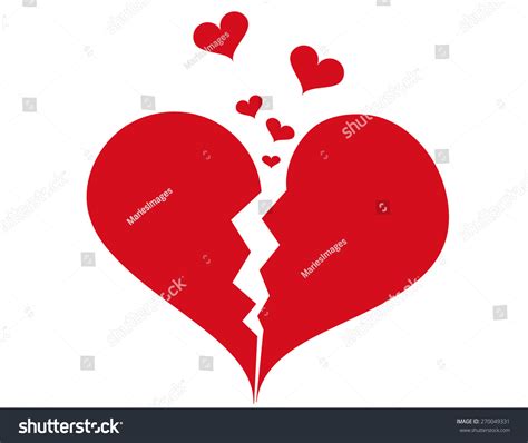 Broken Heart Small Hearts Emerging Stock Illustration 270049331