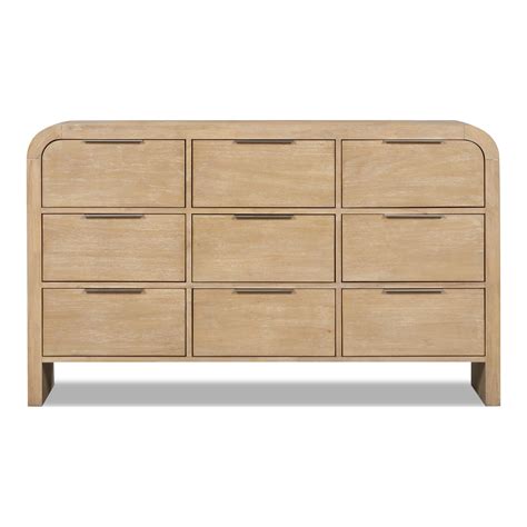 Furniture Of America Riven Arched Solid Wood 9 Drawer Dresser Natural